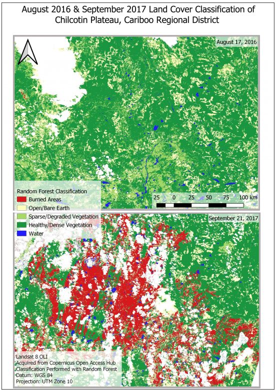 2017 Wildfire in Cariboo Regional District, BC – Analyzing Using GIS