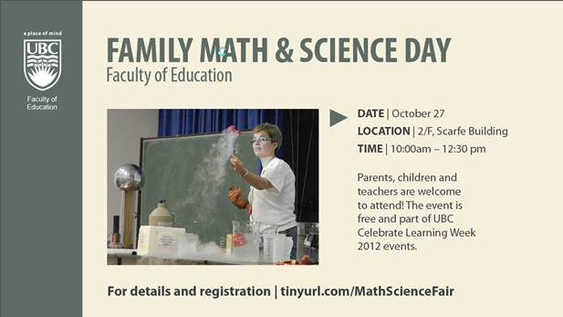 Family Math and Science Fair 2012 – Dr. Marina Milner-Bolotin